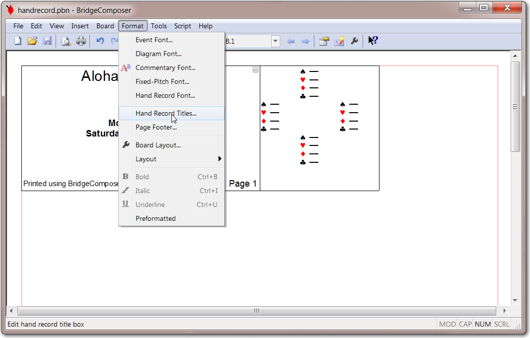 Bridge Game Reporter for Duplicate Bridge | Paynter's Palace