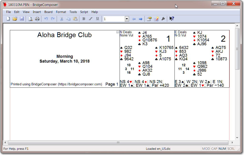 Bridge Game Reporter for Duplicate Bridge | Paynter's Palace